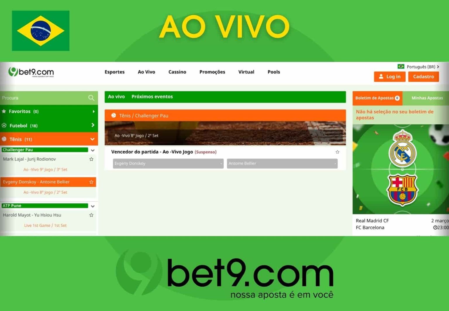 Bet9 Brasil - Bônus e segurança em apostas esportivas e cassino